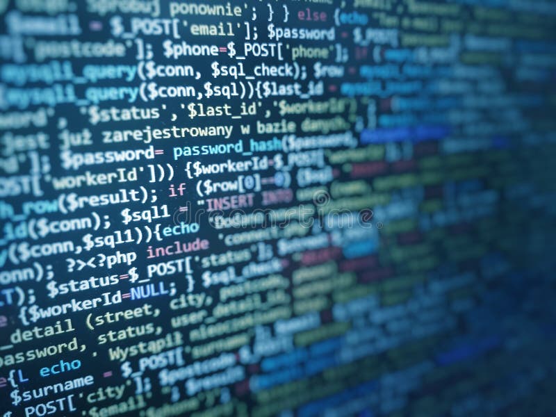 Software Development By Programmer Abstract Computer Script Code Stock Image Image Of Network