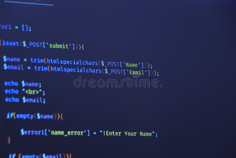 Software Development By Programmer Abstract Computer Script Code Stock Image Image Of Html