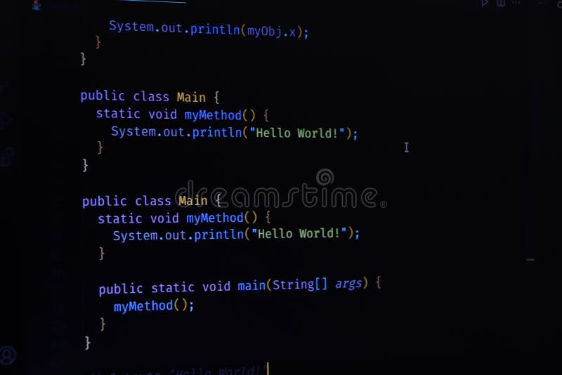 Software Development By Programmer Abstract Computer Script Code Stock