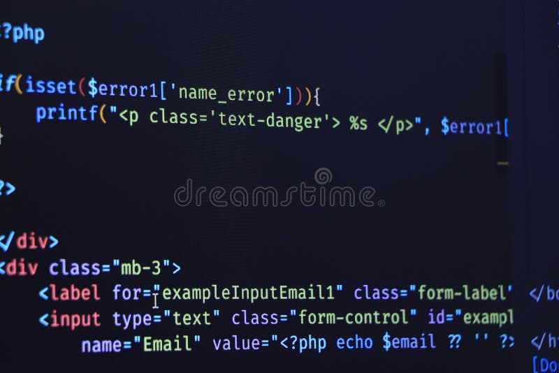 Software Development By Programmer Abstract Computer Script Code Stock Image Image Of Hacker