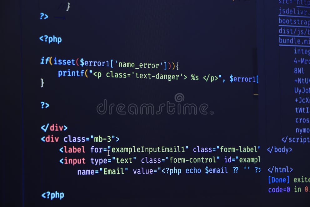 Software Development by Programmer. Abstract Computer Script Code Stock Image - Image of folder ...