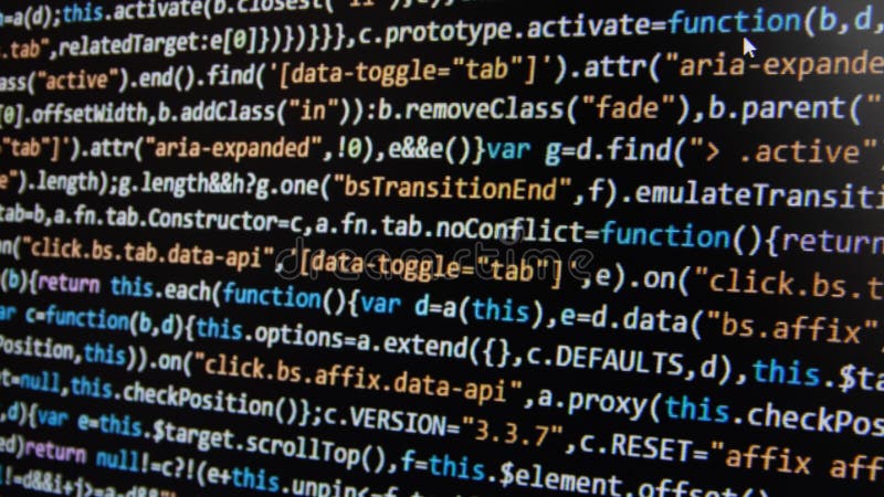Software Development. Programmer Coding on the Computer Monitor. Close ...