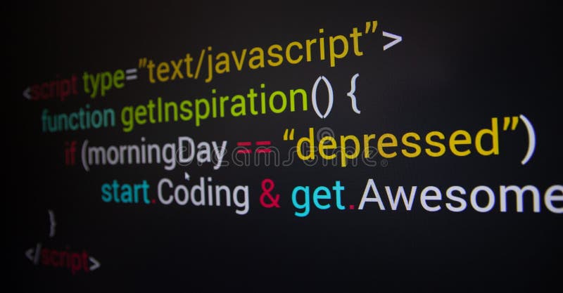 Close Up Programmer is Coding and Programming Software. Stock Photo - Image of programmer ...