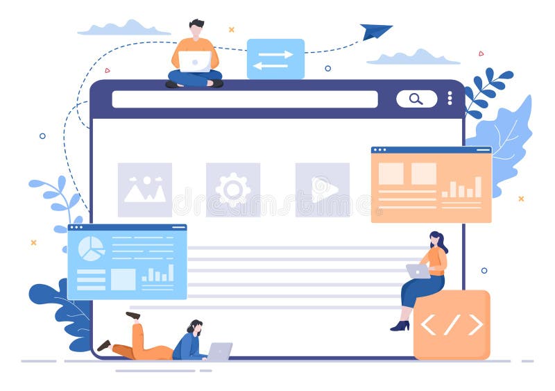 Software Development And Programming Code On Computer Vector