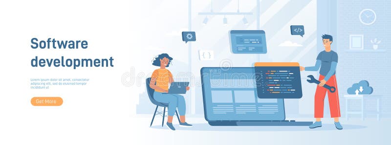 Web Development Programming Coding. Laptop with Program Code on the ...