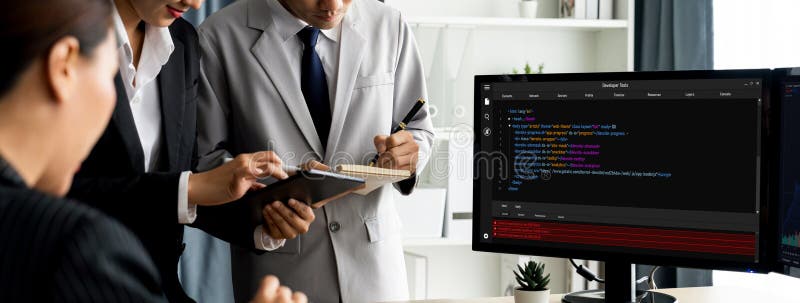 Software Development Programming on Computer Screen for Brisk Application Stock Image - Image of ...