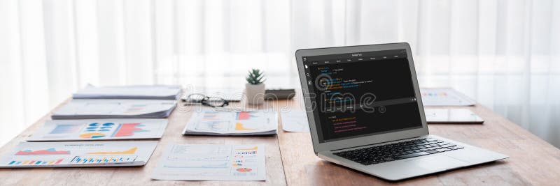 Software Development Programming on Computer Screen for Brisk ...