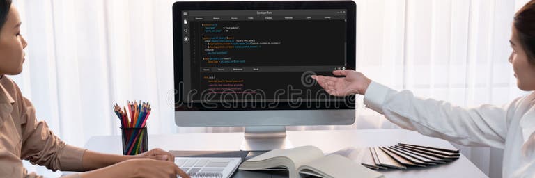 Software Development Programming on Computer Screen for Brisk Application Stock Photo - Image of ...