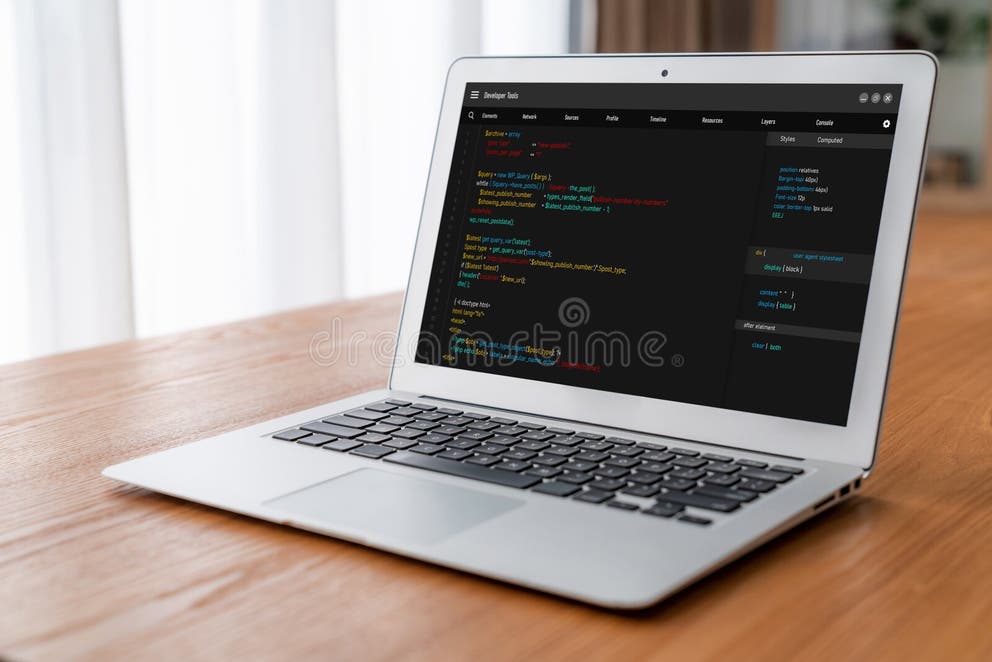 Software Development Programming on Computer Screen for Modish Application Stock Image - Image ...