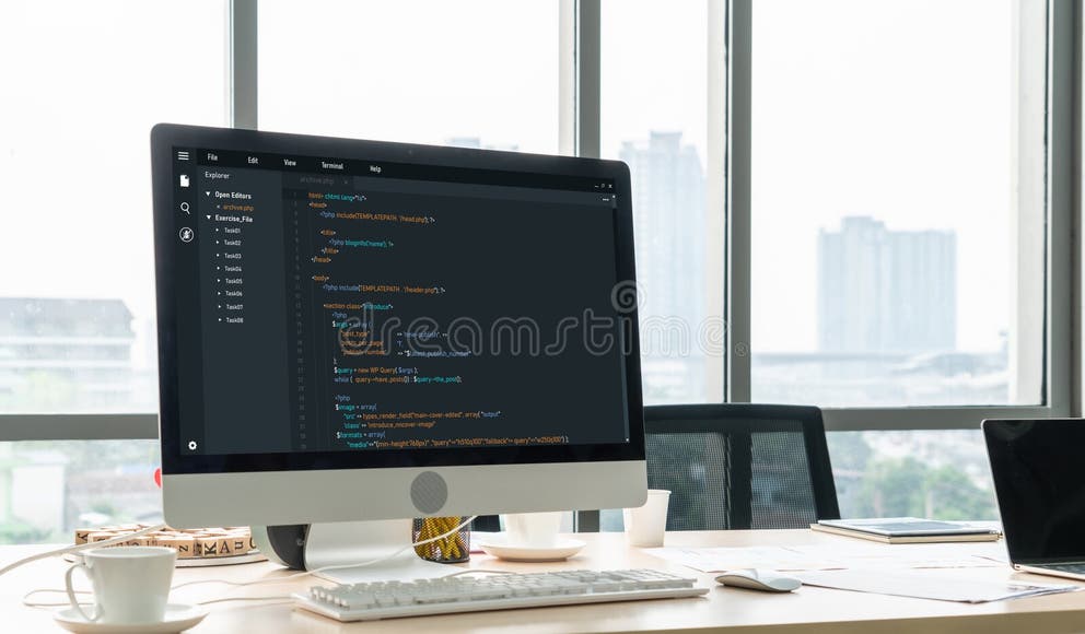 Software Development Programming on Computer Screen for Modish ...