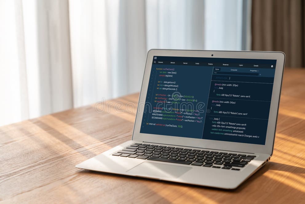 Software Development Programming on Computer Screen for Modish Application Stock Image - Image ...
