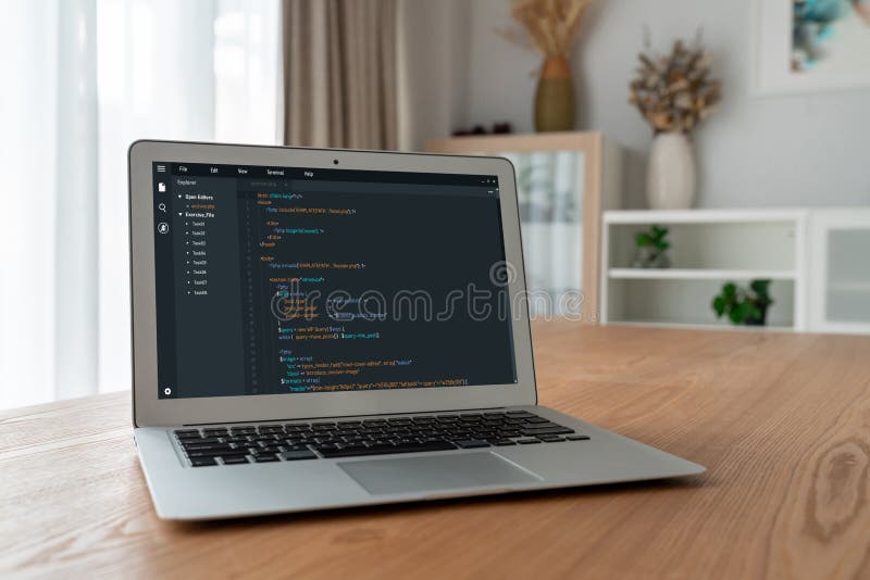 Software Development Programming on Computer Screen for Modish Application Stock Photo - Image ...