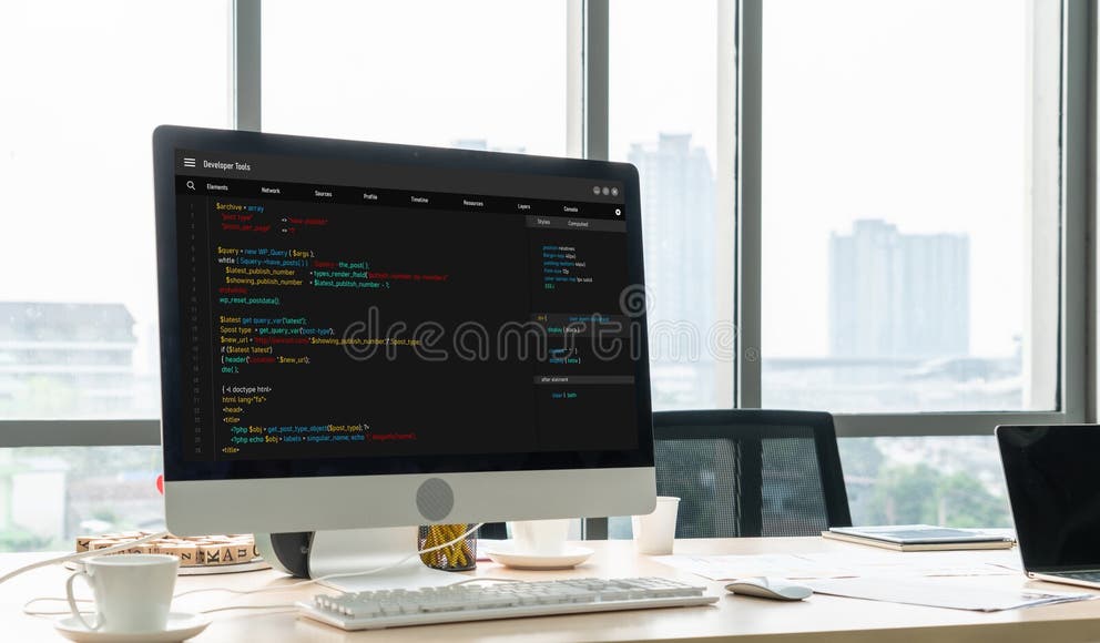 Software Development Programming on Computer Screen for Modish ...