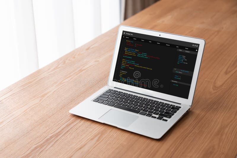 Software Development Programming on Computer Screen for Modish Application Stock Image - Image ...