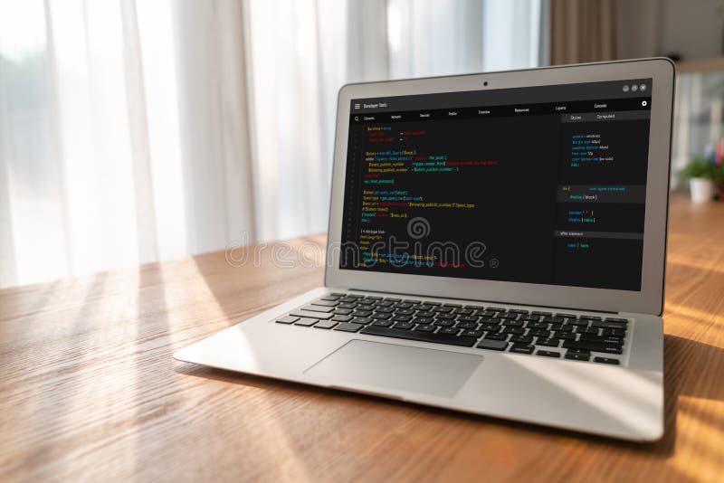 Software Development Programming on Computer Screen for Modish Application Stock Image - Image ...