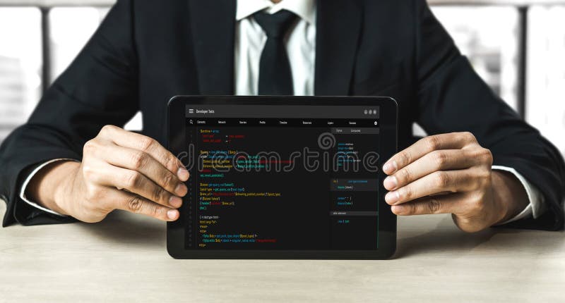 Software Development Programming on Computer Screen for Modish Application Stock Photo - Image ...