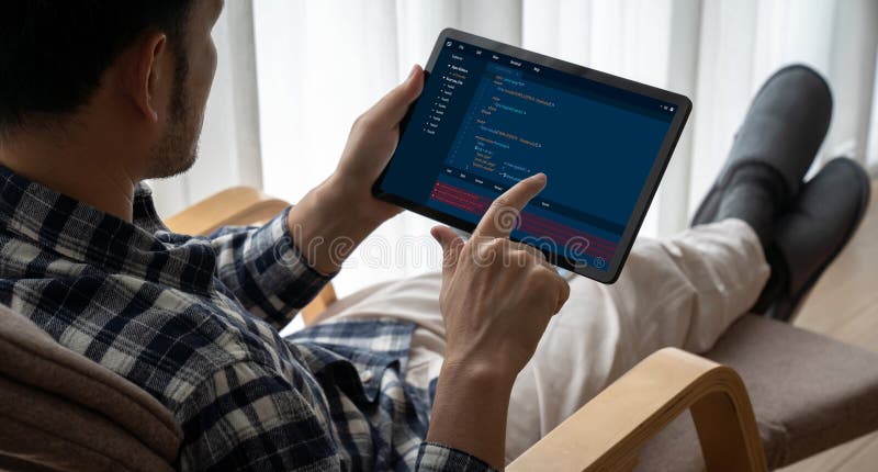 Software Development Programming On Computer Screen For Modish Application Stock Image Image