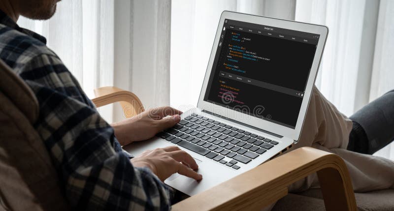 Software Development Programming On Computer Screen For Modish Application Stock Image Image