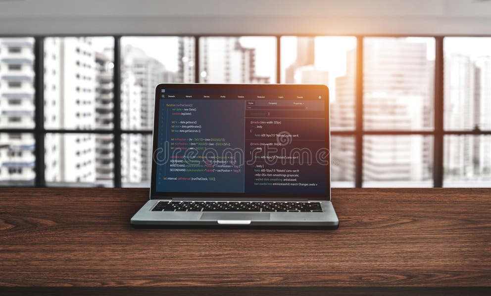 Software Development Programming on Computer Screen for Modish Application Stock Image - Image ...