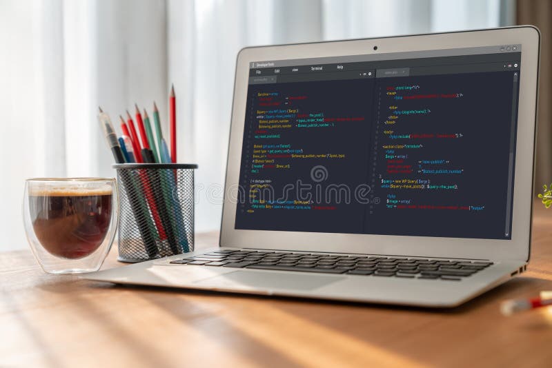 Software Development Programming on Computer Screen for Modish Application Stock Photo - Image ...