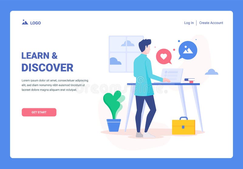 Software Development and Programming. Flat Vector Illustration of Young ...