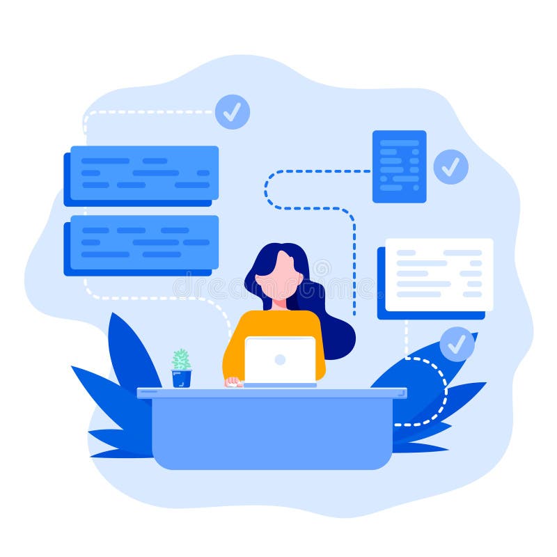 Software Development And Programming Program Code Stock Vector Illustration Of Desk