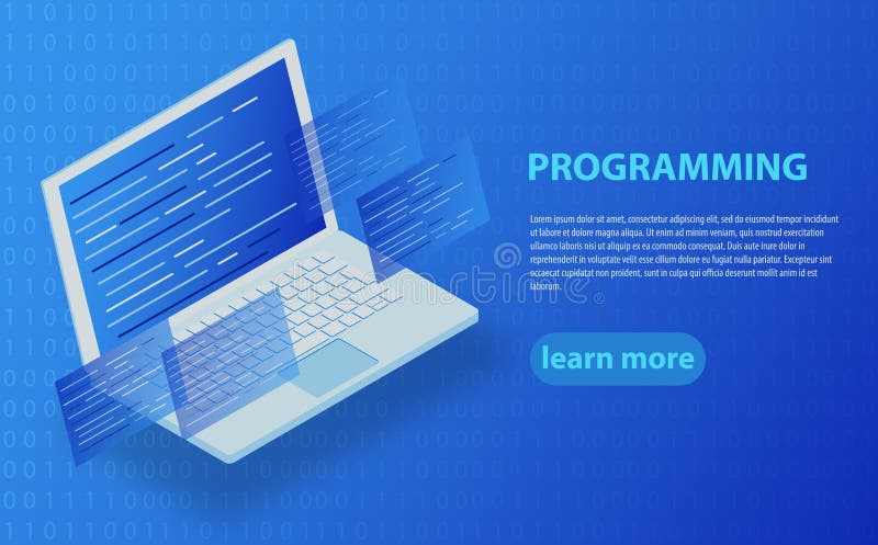 Software Development And Programming Program Code On Laptop Screen Big Data Processing