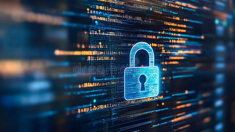 Software Development Security Code with Padlock Icon on Screen ... Software Development Security Code with Padlock Icon on Screen ...