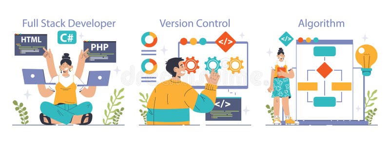 Software Development Set Coding Back End And Front End Engineering