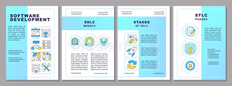 Software Development Stages Brochure Layout Stock Vector Illustration