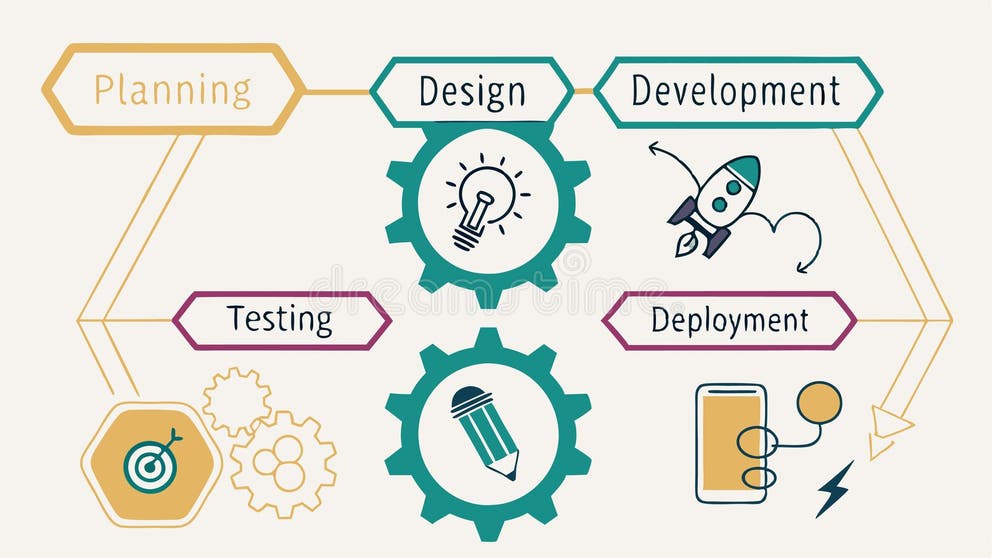 Software Development Stages Infographic Planning Design and Testing ...