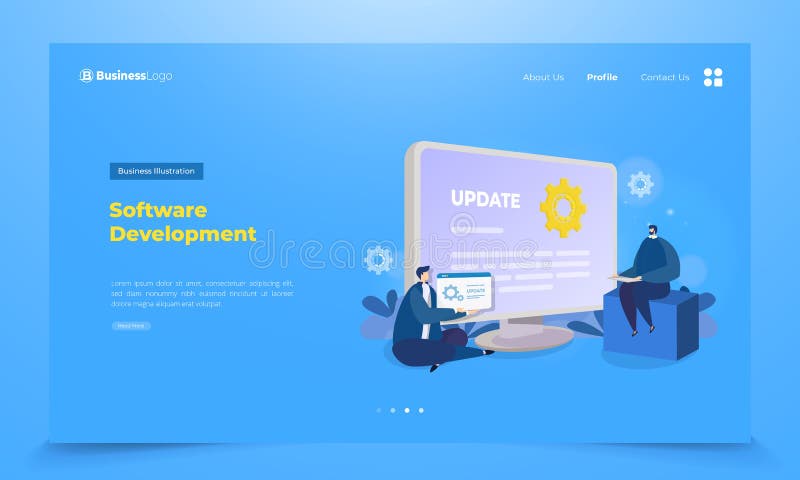 Software Development Team Illustration Concept Stock Vector ...