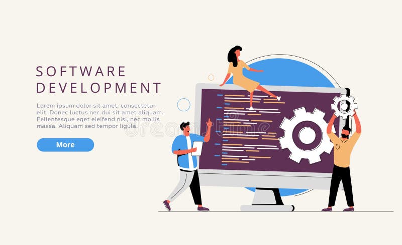 Software Development Team Website UI Kit. Remote Teamwork, Digital Team ...