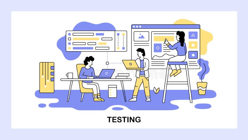 Software Development Team Work Together. Developer Testing New Software ...