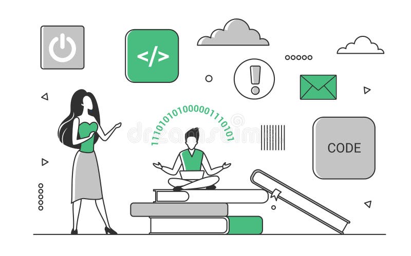 Software Development Team Working on Digital Project Stock Vector ...