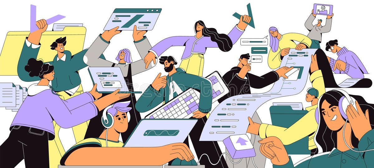 Programmers Teamwork Stock Illustrations 732 Programmers Teamwork 
