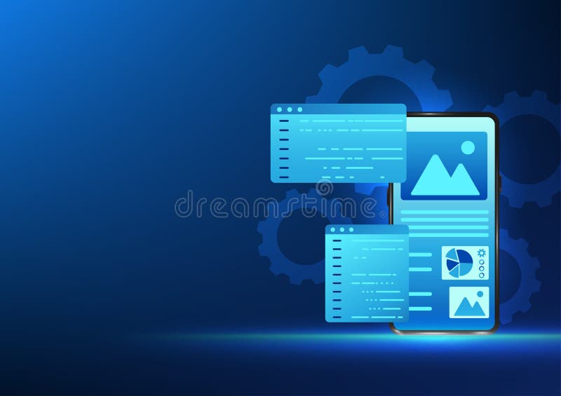 Software Development Technology Smartphone Display Screen, a Screen ...