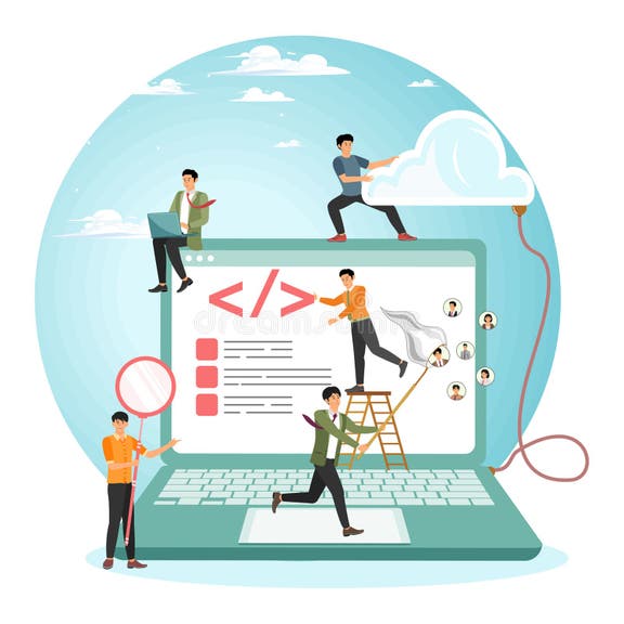 Software Development, Testing or Deployment Concept. Stock Vector ...