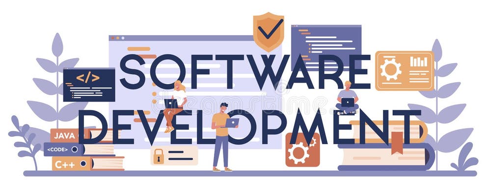 Software Development Typographic Header Concept. Idea of Stock Vector ...