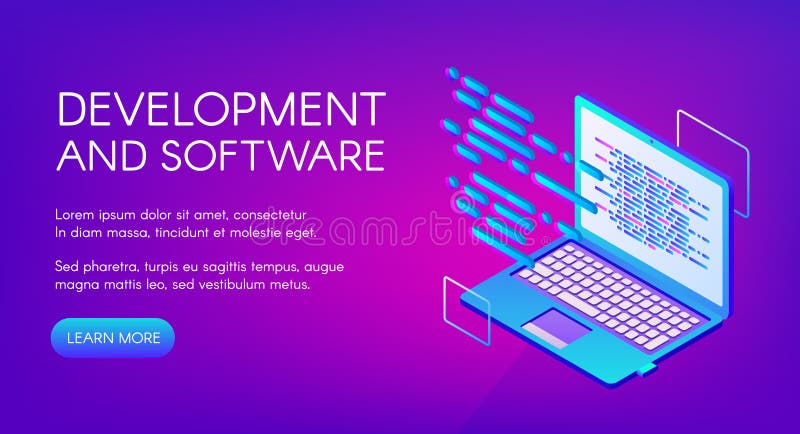Computer Software Development Vector Illustration Stock Vector ...