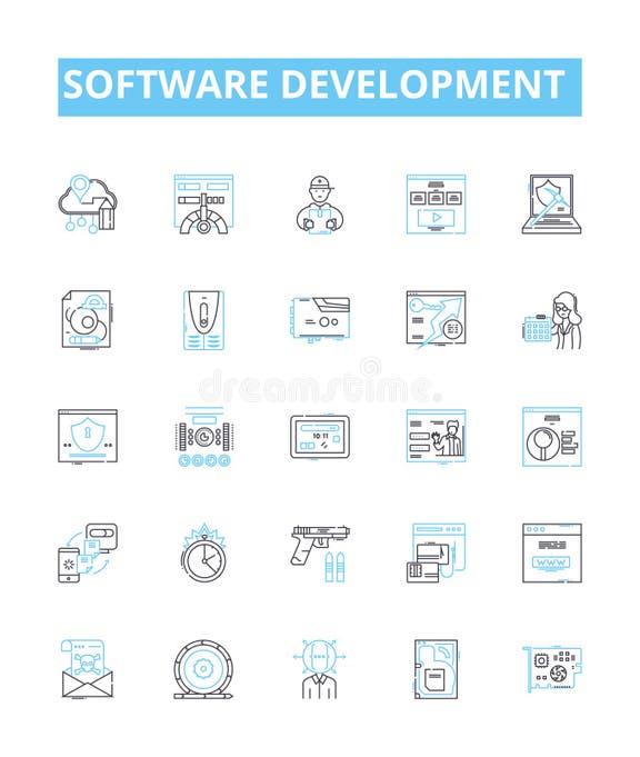 Software Development Vector Line Icons Set. Software, Development ...