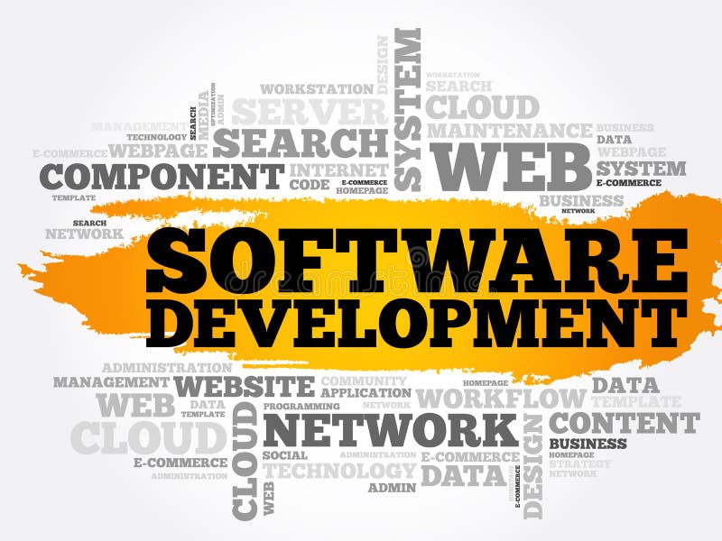 Software Development Word Cloud Collage Stock Illustration ...
