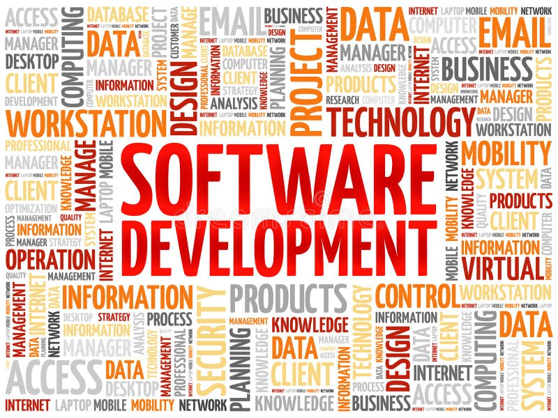 Software Development Word Cloud Collage Stock Illustration ...
