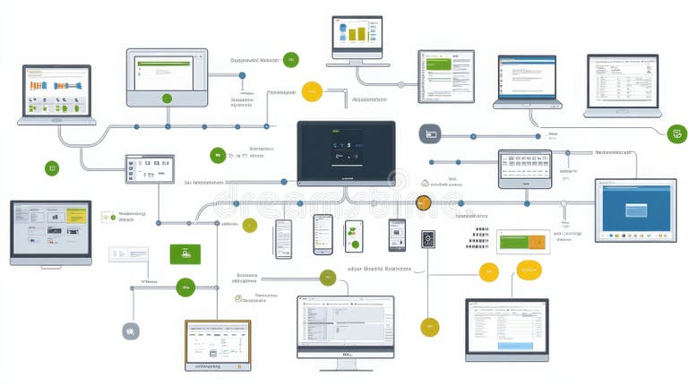 Software Development Workflow, Version Control and Branching, Agile Methodology Diagram Stock ...