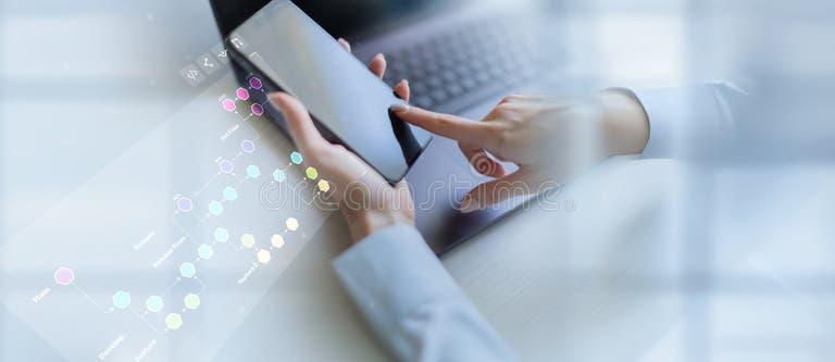 Software Development Workflow and Version Control Branching Strategy Visualization Stock Image ...
