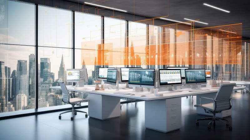 Software Digital Office Background Stock Illustration - Illustration of ...