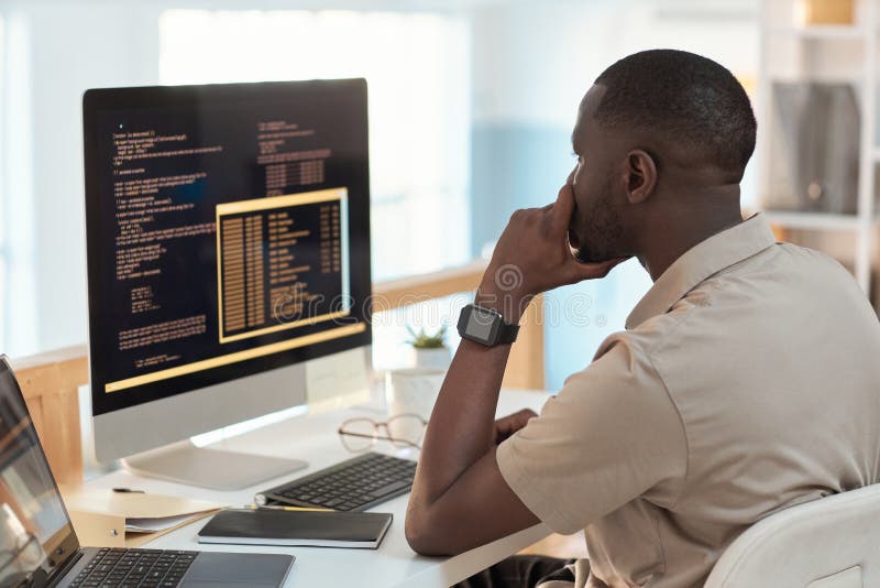 Software Engineer Checking Programming Code Stock Image Image Of