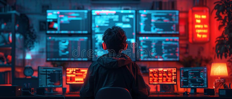 Software Engineer Debugging Code In A Collaborative Workspace Stock