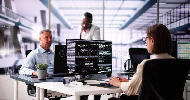 Software Engineer Developer Using Desktop Computer Stock Image Image Of Coder Engineer 322246805