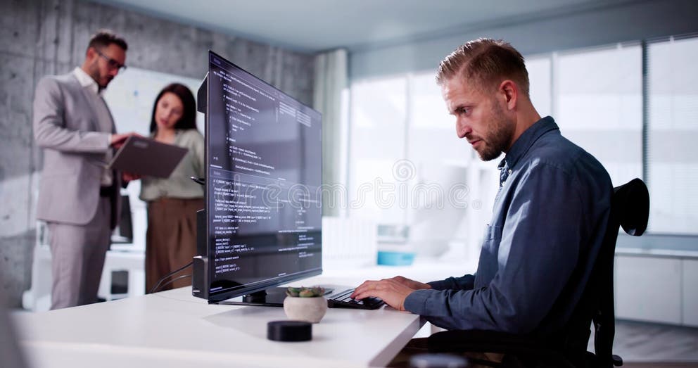 Software Engineer Developer Using Desktop Computer Stock Photo - Image of innovation, software ...